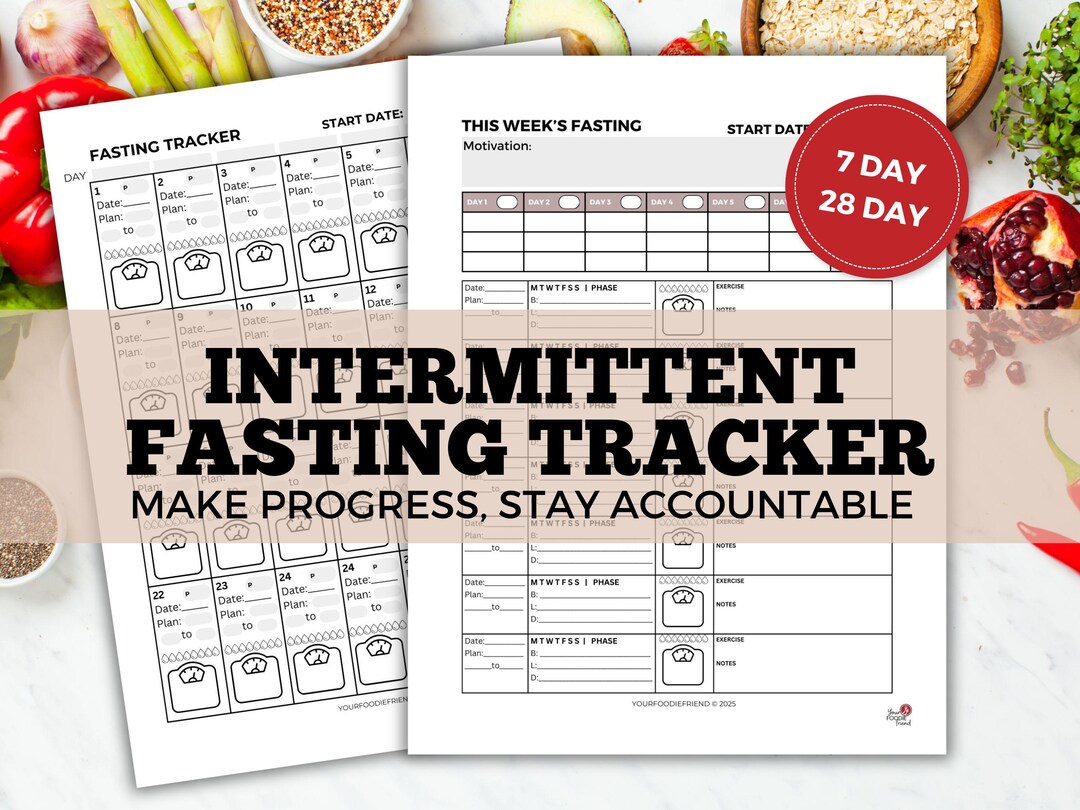 Intermittent Fasting Tracker | Monthly + Weekly Views | Track Fasting ...