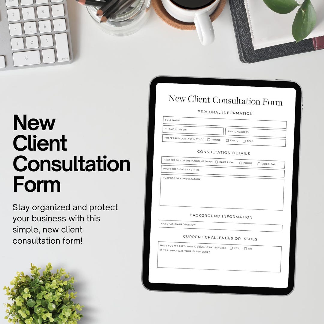 New Client Consultation Form Template | Editable Business Agreement PDF ...