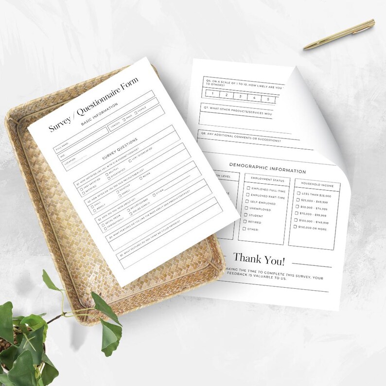 Survey Template Questionnaire Form Template | Editable Business ...