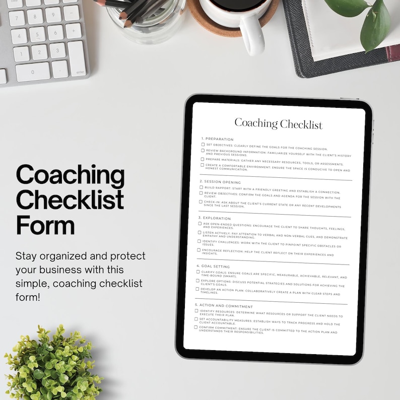 Personal Coach Checklist Form Template | Editable Business Agreement ...