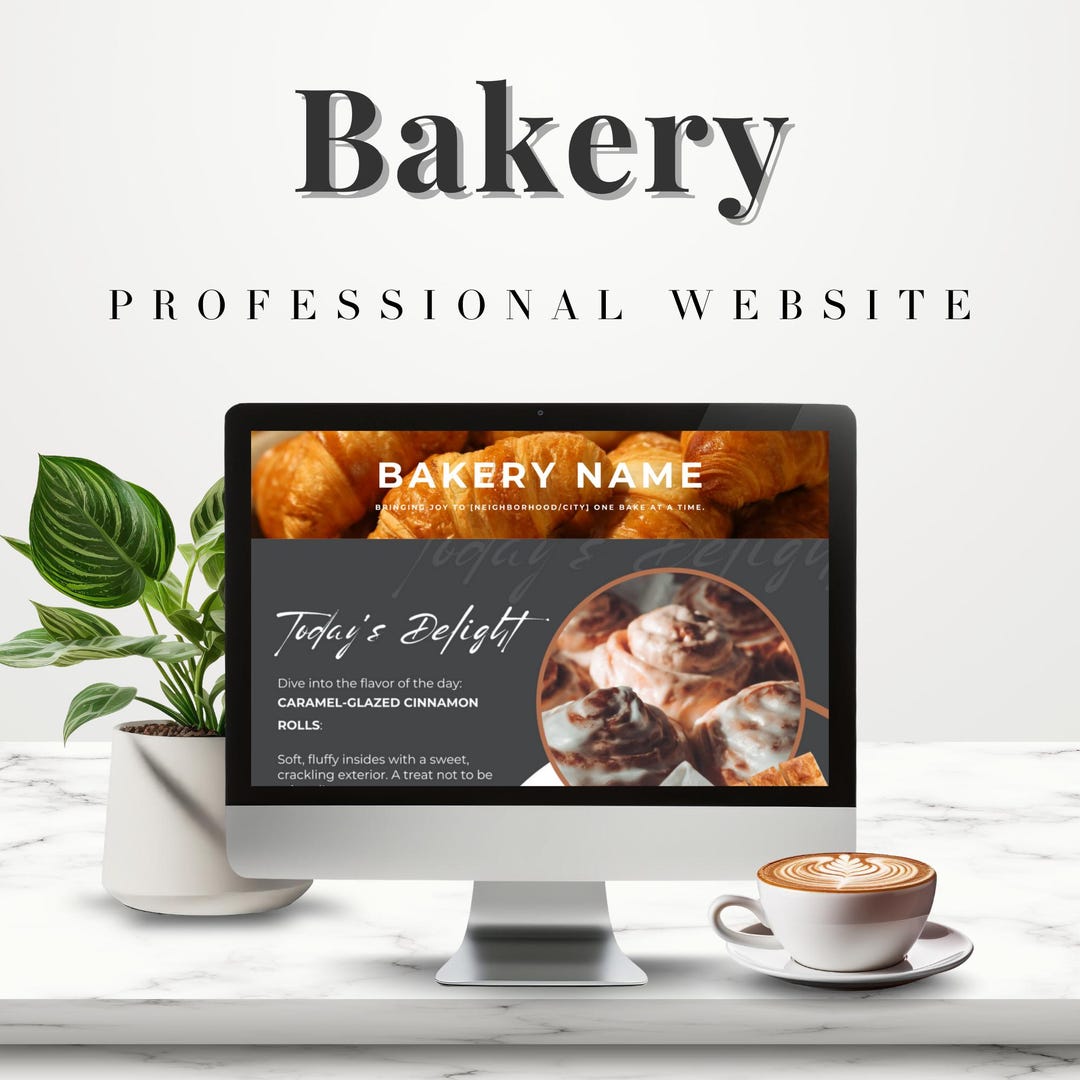 Canva Website Template for Bakeries | Editable Business Website for ...