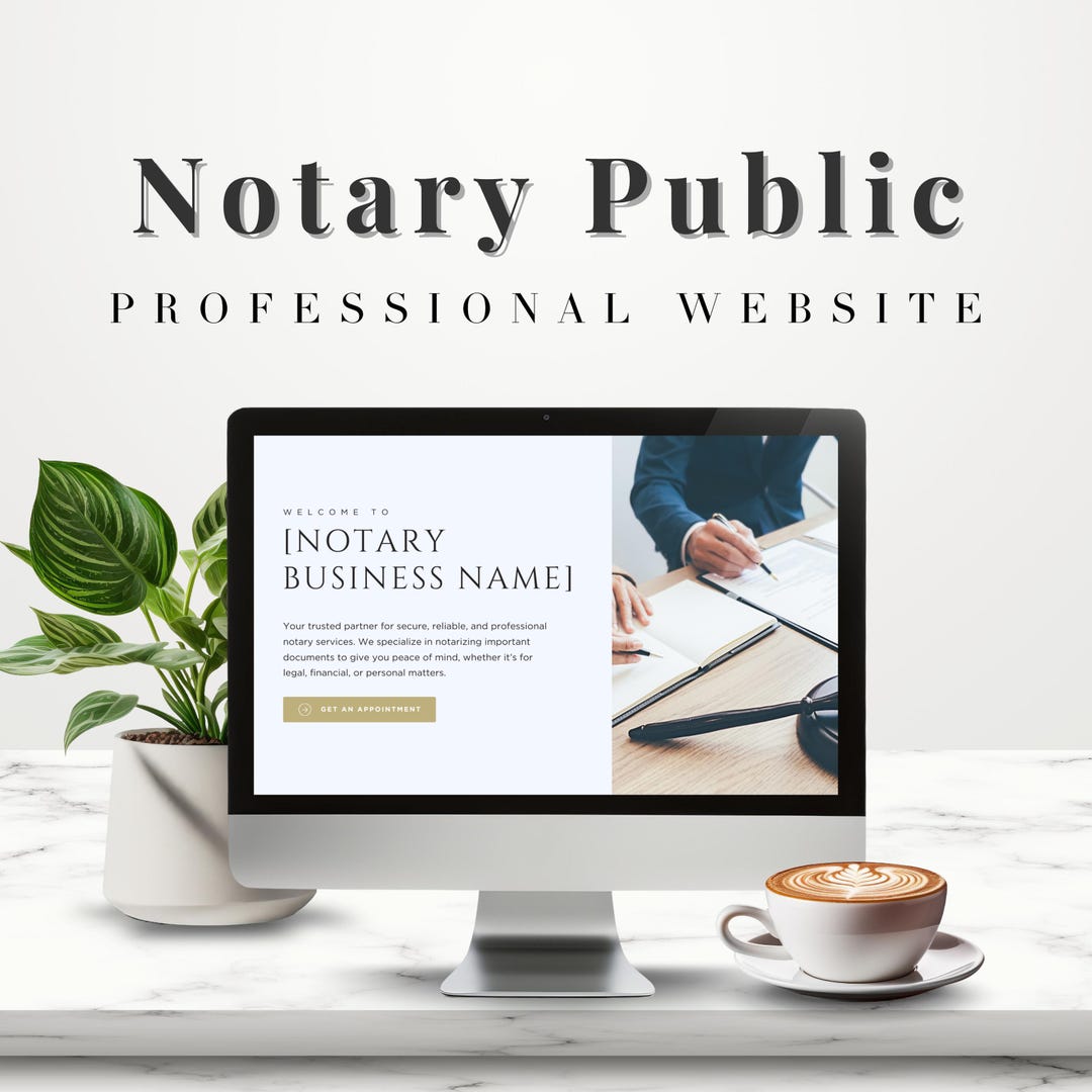 Canva Website Template for Notary Public | Editable Business Website ...