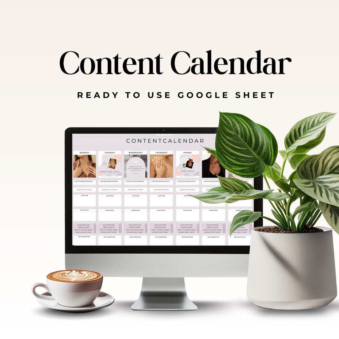 Social Media Content Calendar | Google Sheets Template + Editable ...