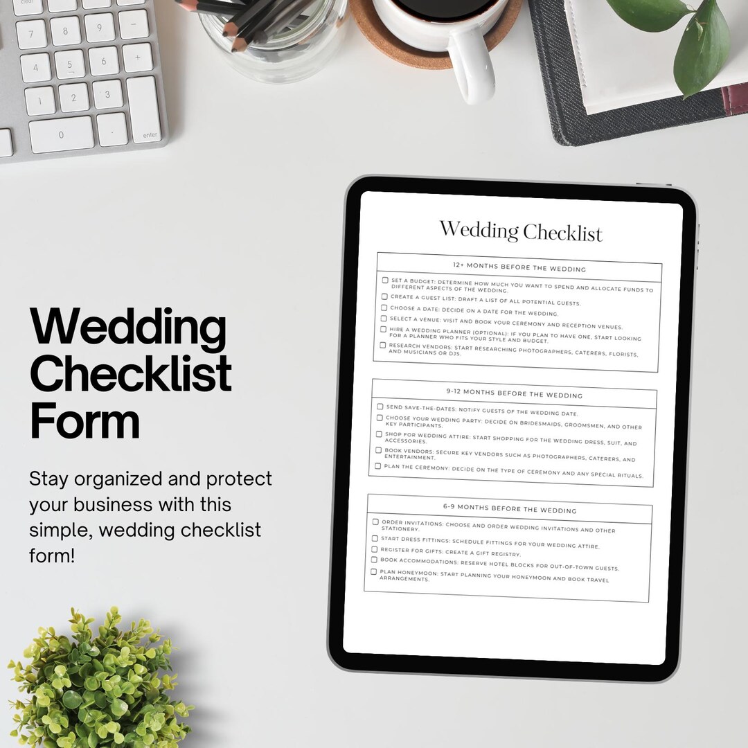 Wedding Checklist Form Template | Editable Business Agreement PDF ...