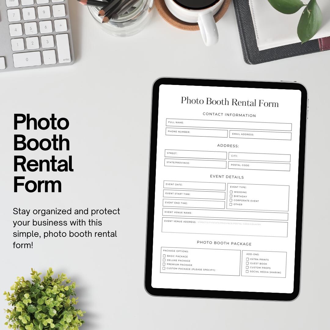 Photo Booth Rental Form Template | Editable Business Agreement PDF ...