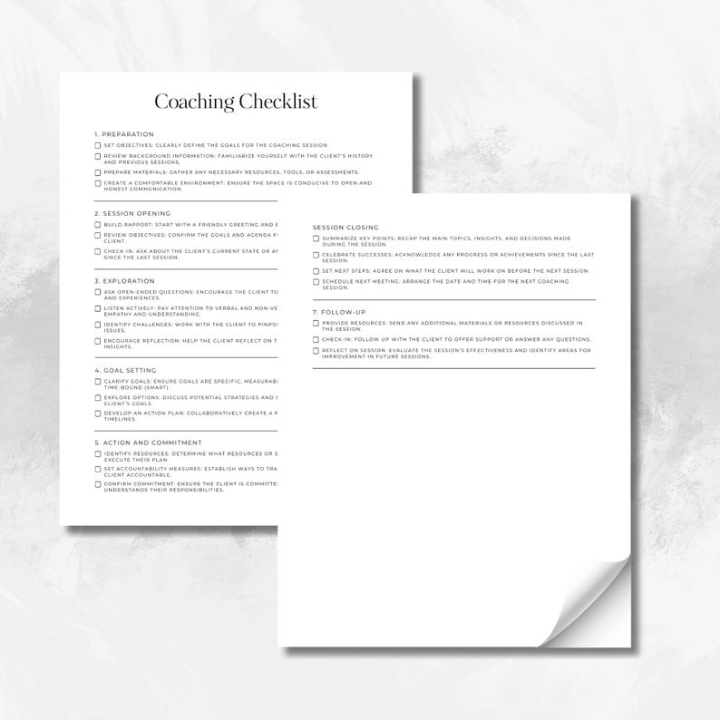 Personal Coach Checklist Form Template | Editable Business Agreement ...