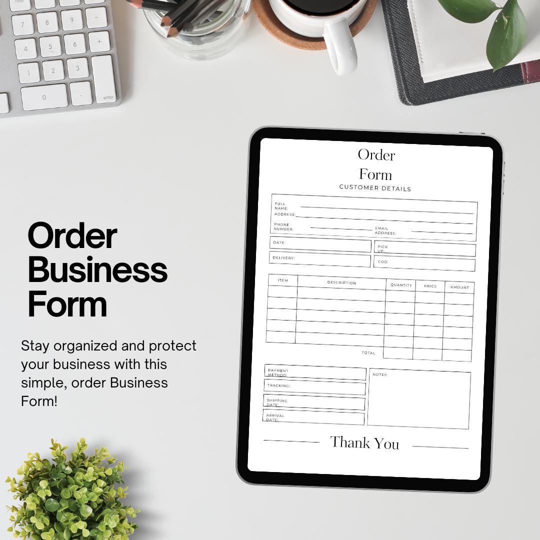 Order Business Form Template | Editable Business Agreement PDF ...