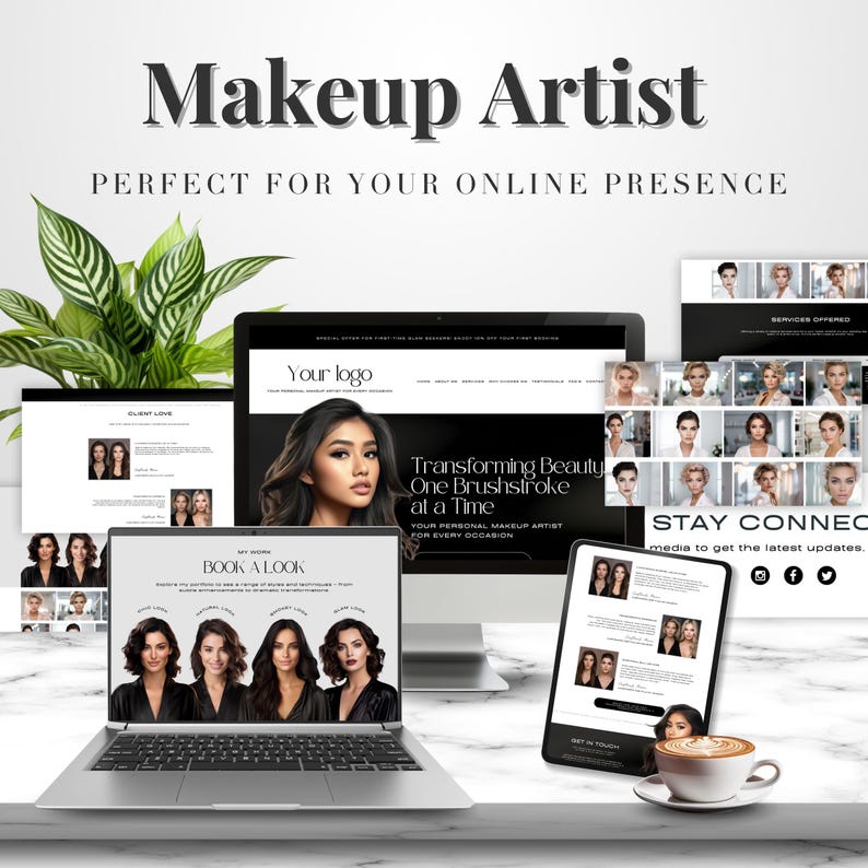 Canva Website Template for Makeup Artists: Editable MUA Business ...