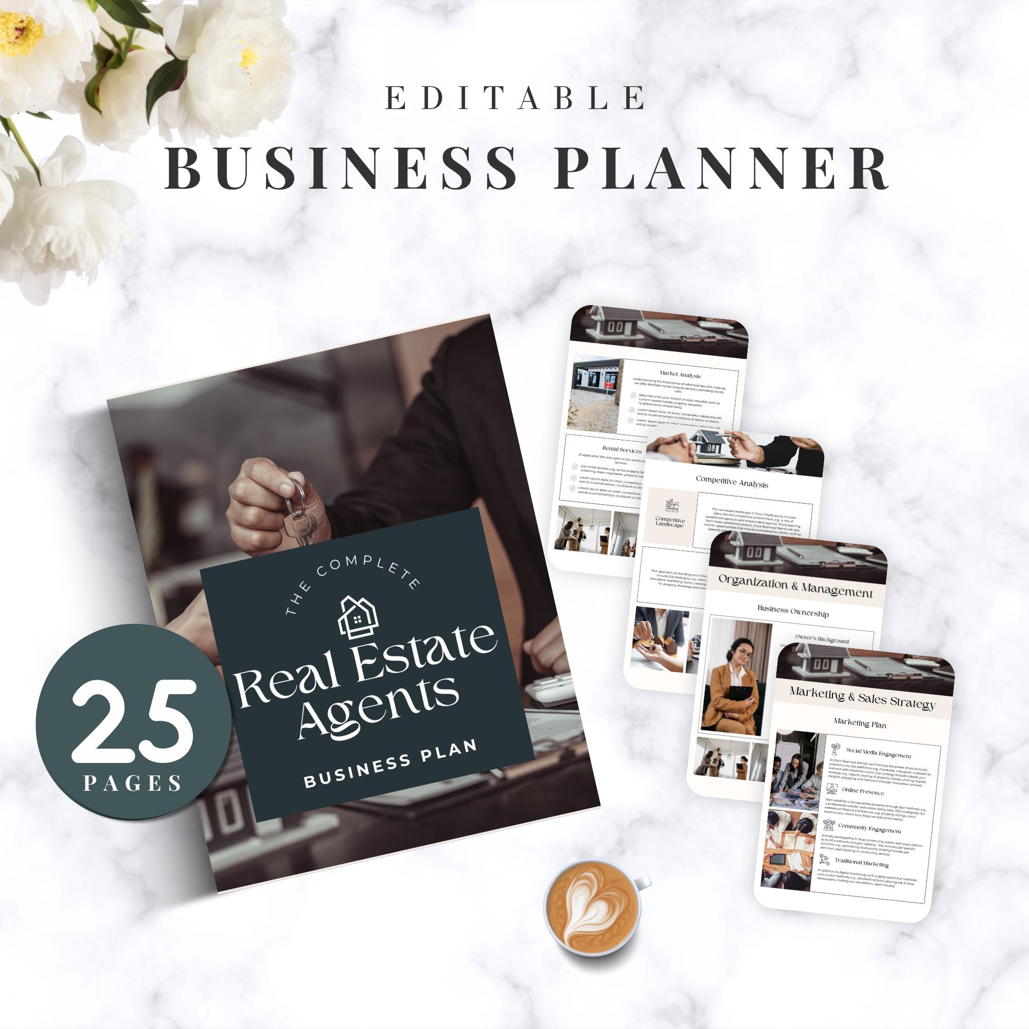 Real Estate Agent Plan Template | Editable Canva Planner for Realtors ...