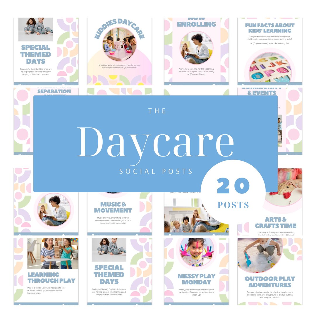 Daycare Instagram Templates | Childcare Social Media Posts | Editable ...