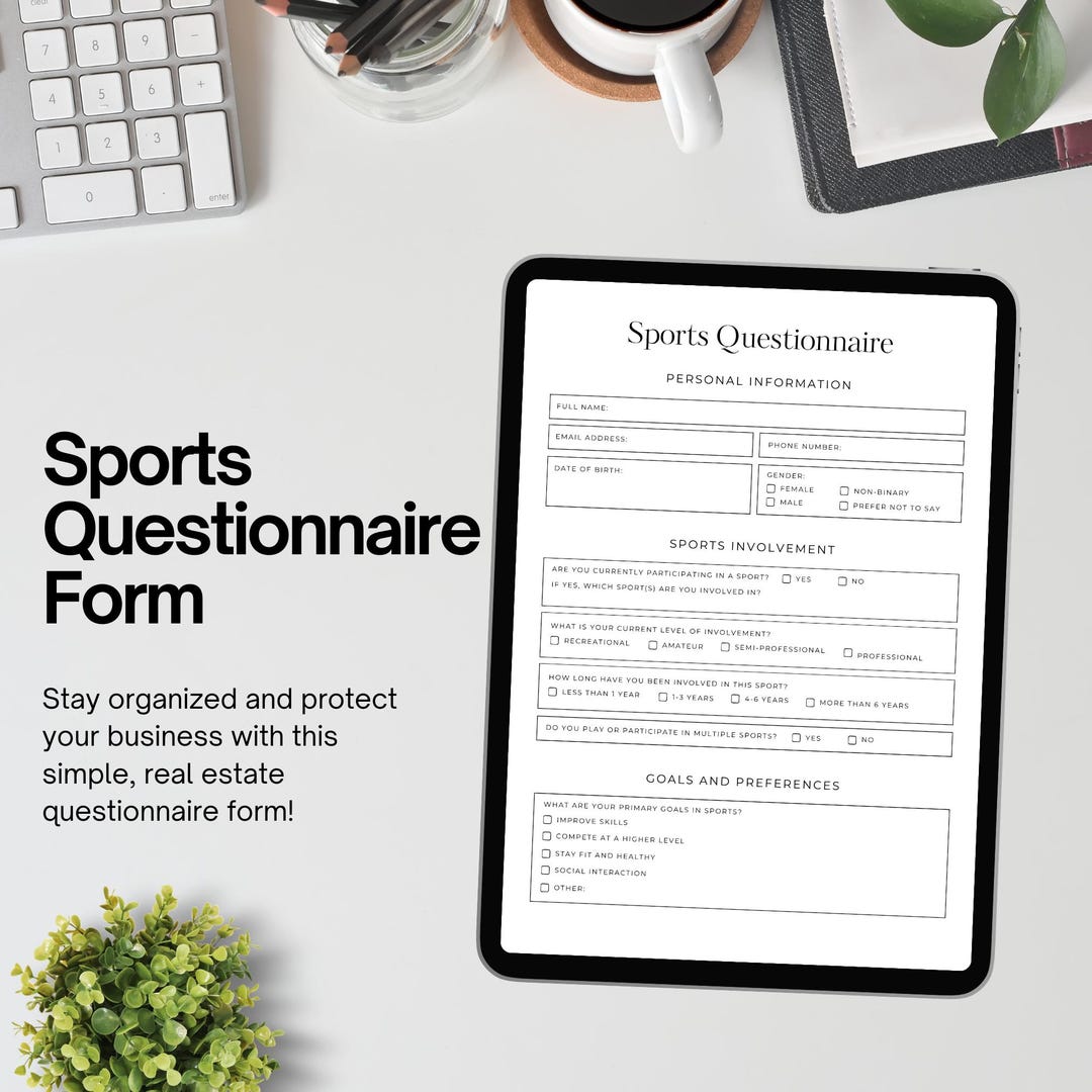 Sports Questionnaire Form Template | Editable Business Agreement PDF ...