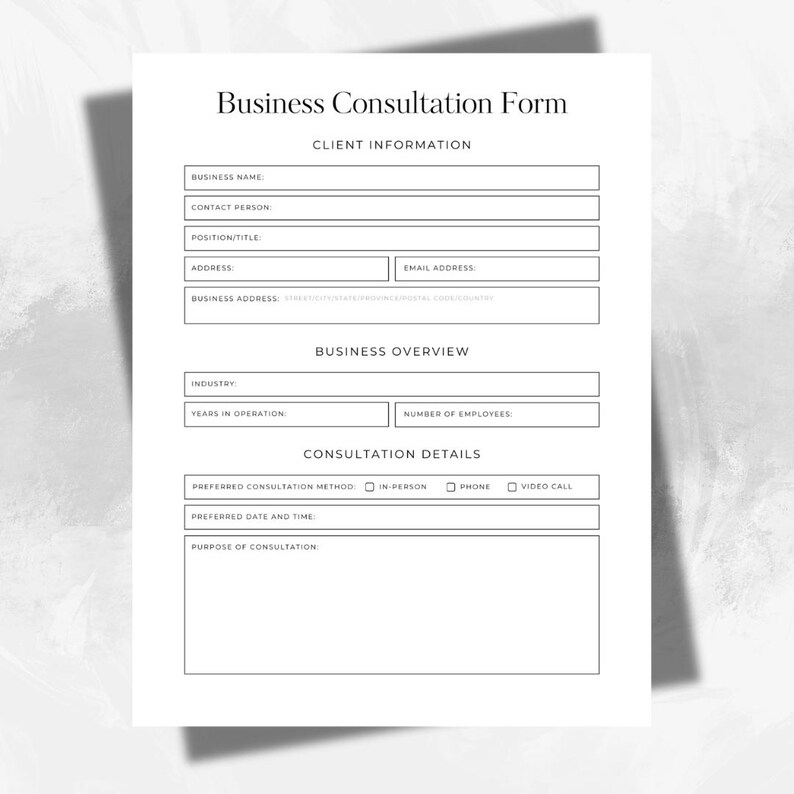 Business Consultation Form Template | Editable Business Agreement PDF ...