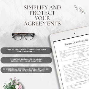 Sports Questionnaire Form Template | Editable Business Agreement PDF ...