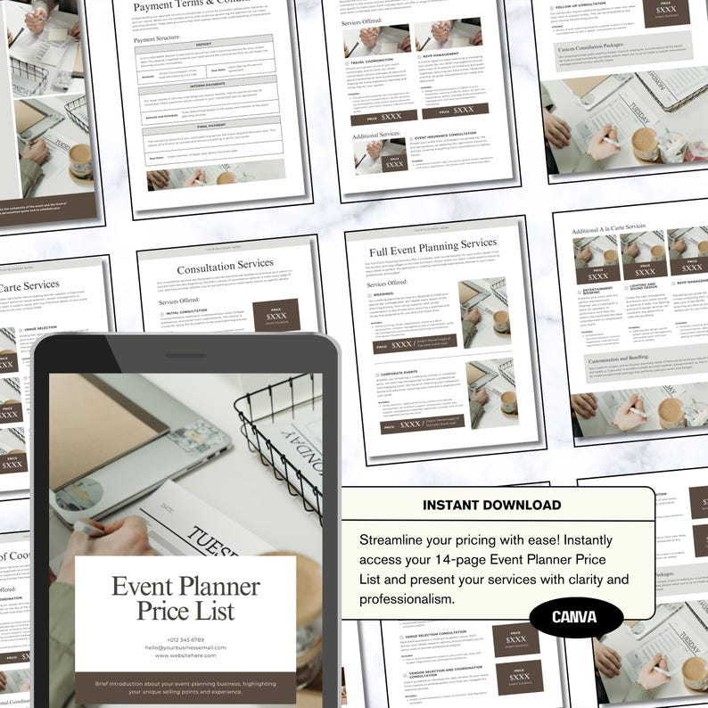Event Planner Business Canva Toolkit: Website, Proposal, Forms (digital ...