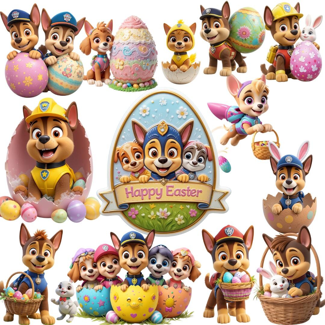 90+ PNGS Paw Patrol Easter Png, Egg Paw Patrol Easter Png, Happy Easter ...