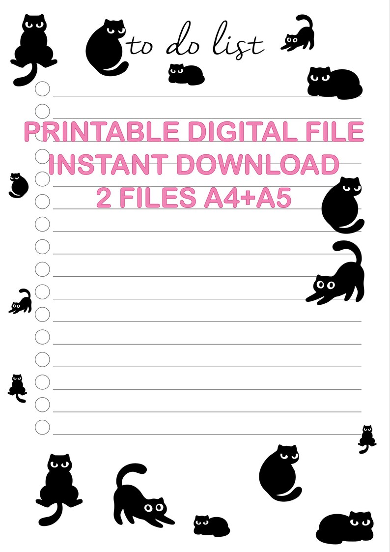 Digital To-do List | Task List PDF | Vector File | Printable A4 & A5 ...