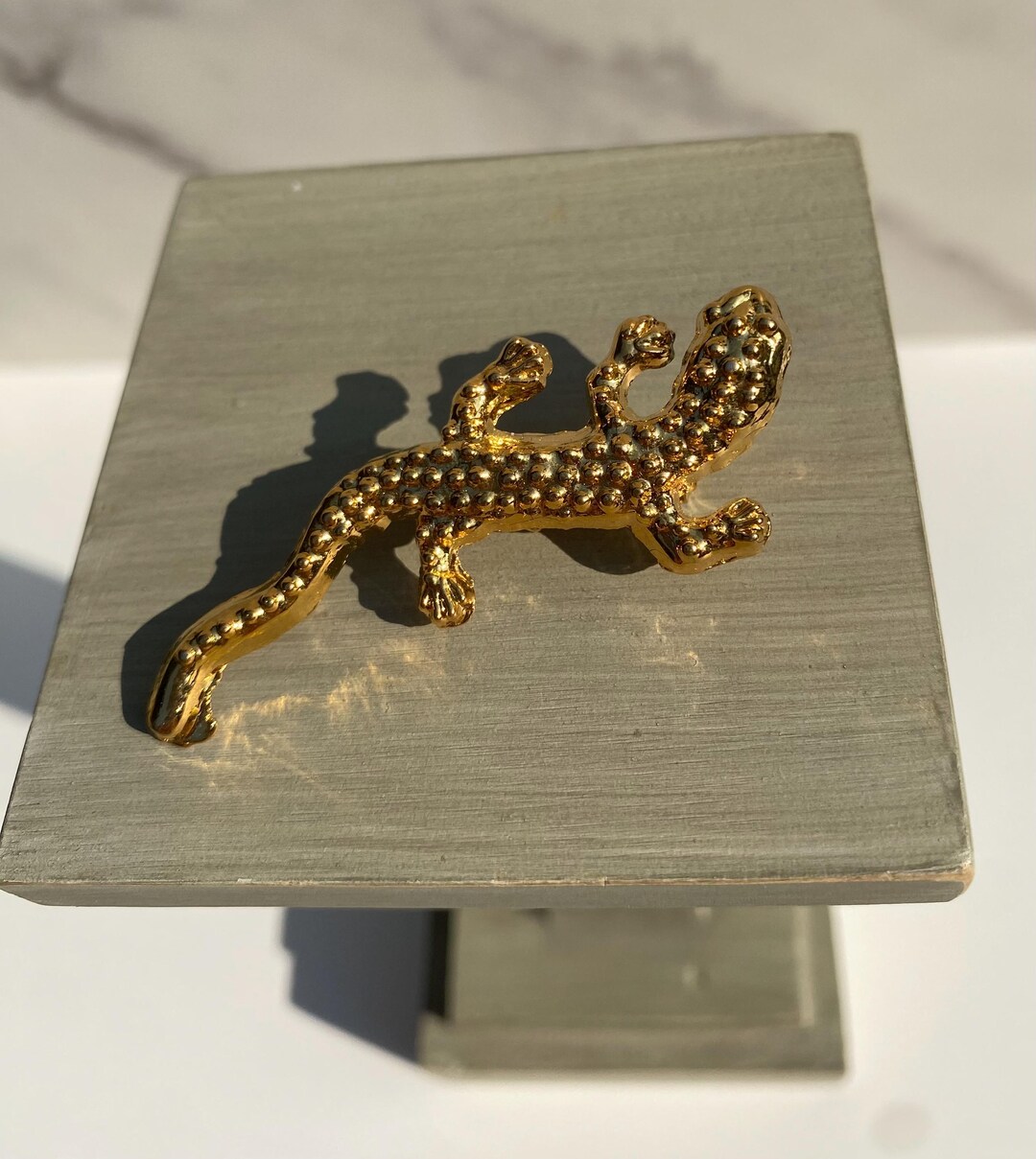 Vintage Gold Toned AAI Lizard Pin - Etsy