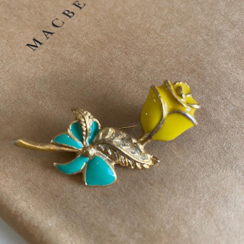 Yellow Rose Pin - Etsy