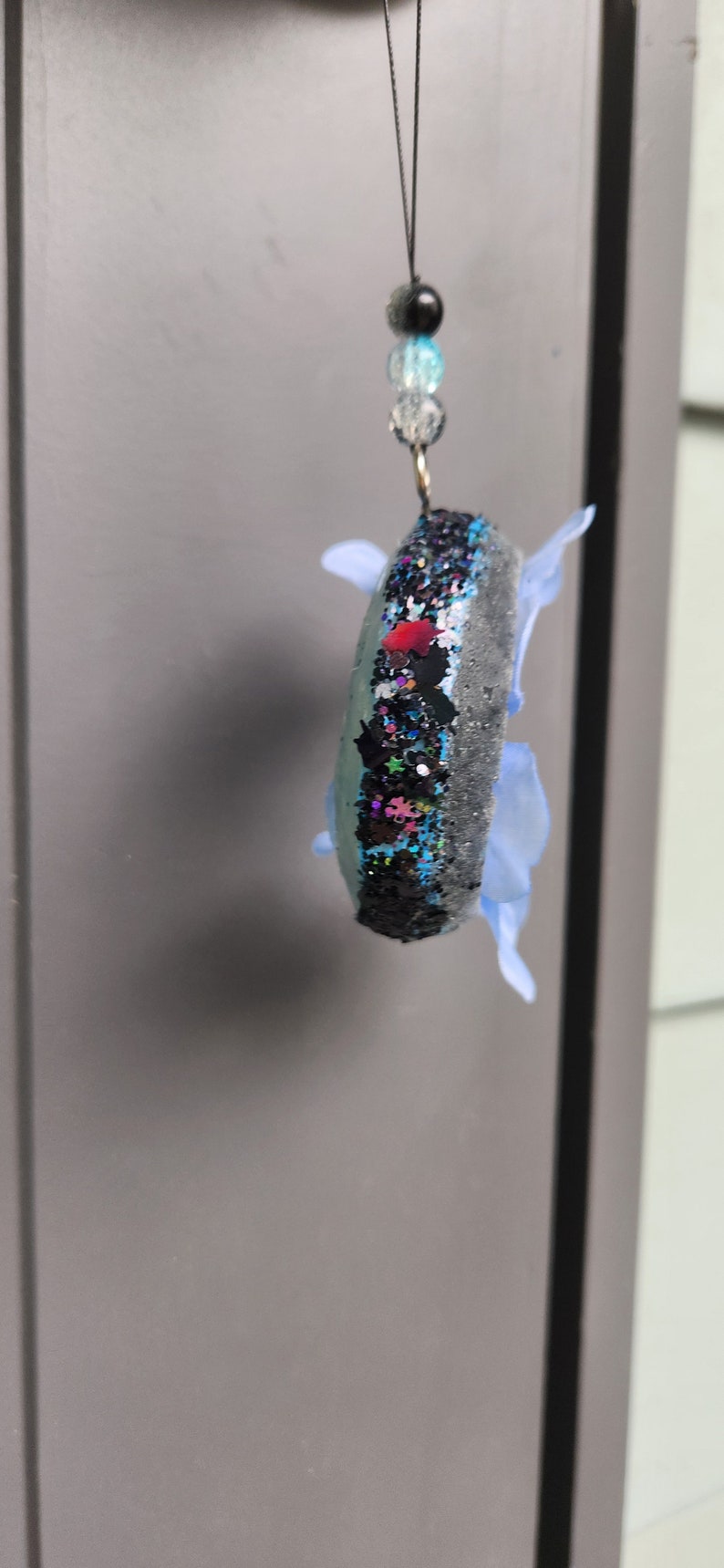 Moon Air Freshener Hematite Handcrafted Car Flower Scents Goth Black ...