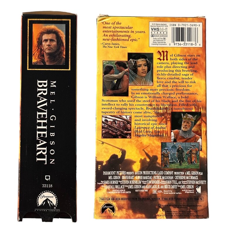 Braveheart VHS Tape - Etsy