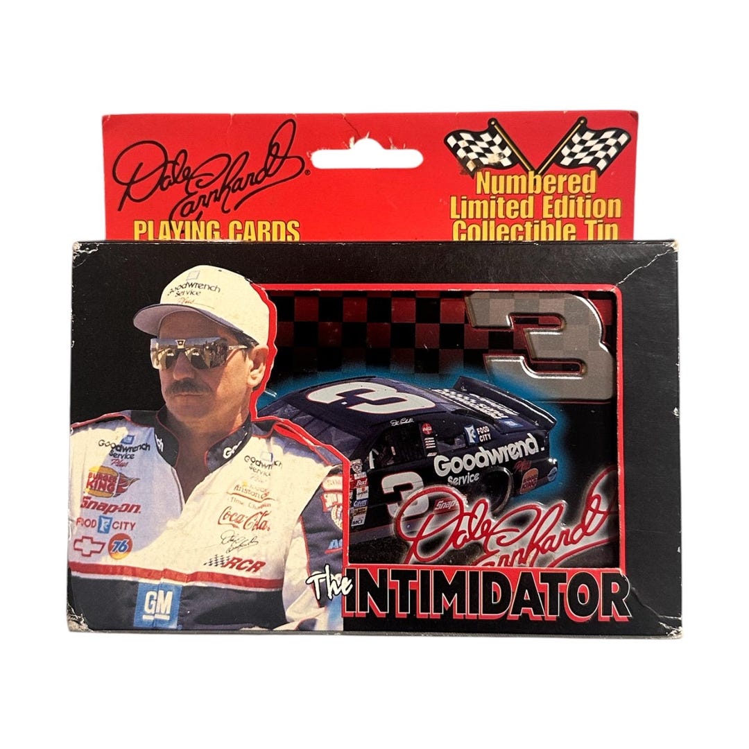 Nascar 1999 Dale Earnhardt Playing Cards With Collectible Numbered Tin ...