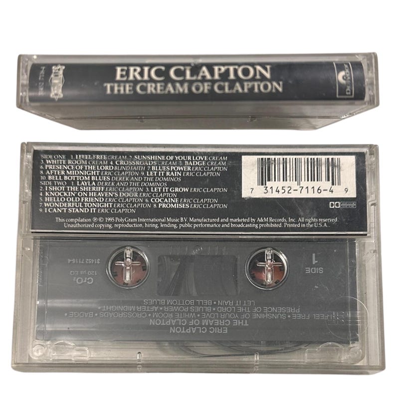 Eric Clapton: the Cream of Clapton Cassette Tape - Etsy