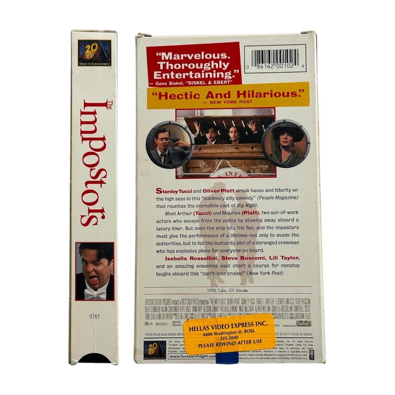 Impostors VHS Tape - Etsy