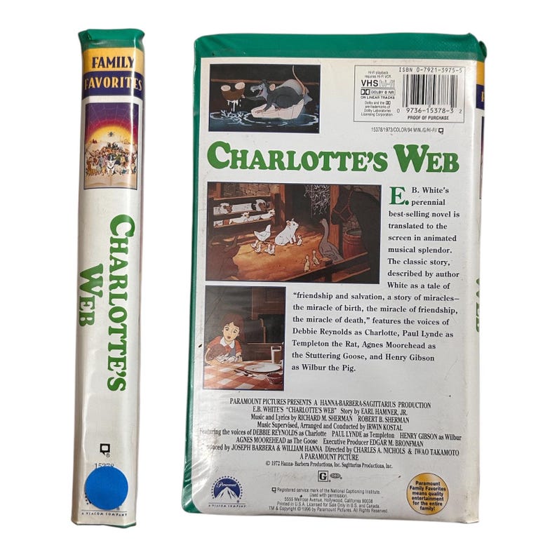 Charlotte’s Web Clamshell Case VHS Tape - Etsy