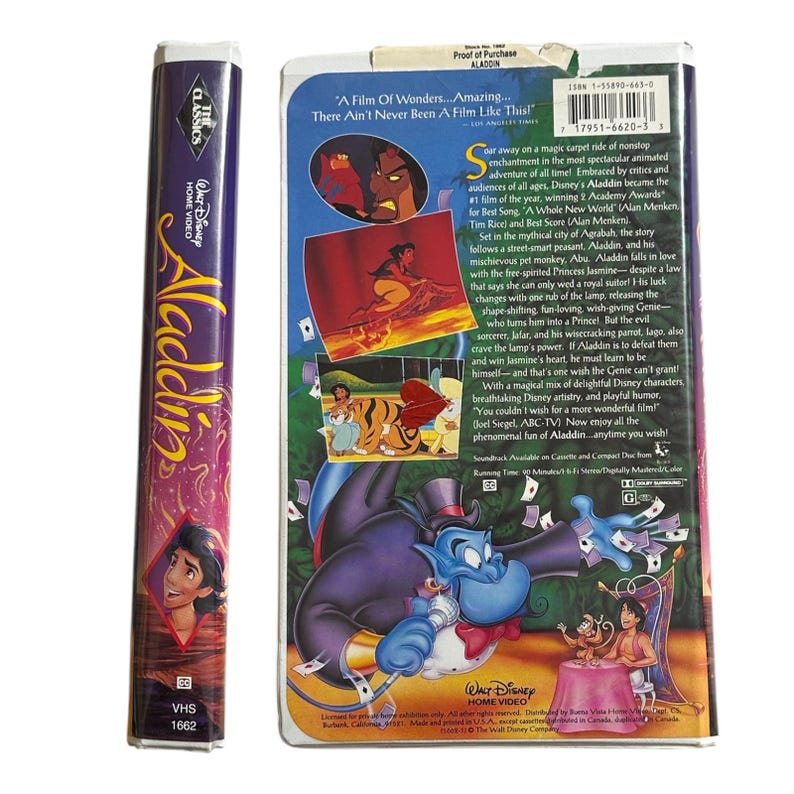 Aladdin Clamshell Case VHS Tape - Etsy