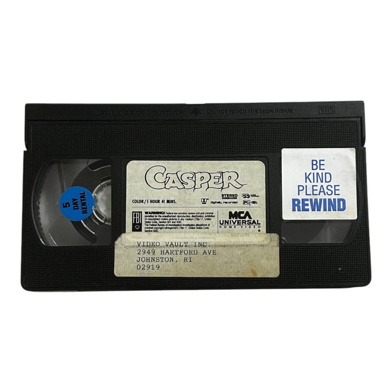 Casper Clamshell Case VHS Tape - Etsy