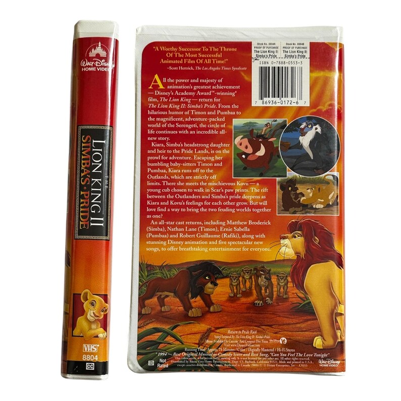 The Lion King II: Simba’s Pride Clamshell Case VHS Tape - Etsy