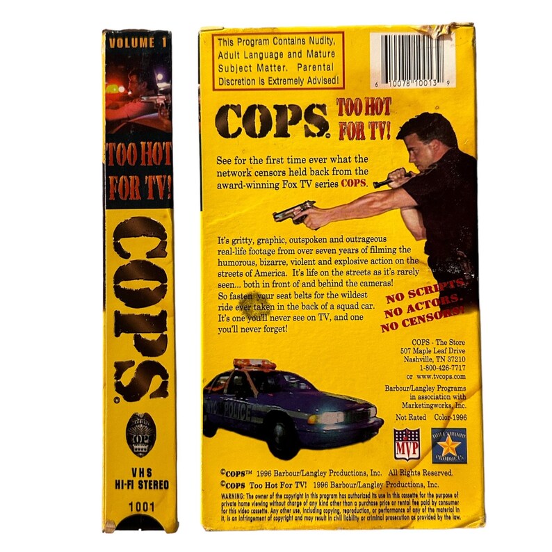 Cops: Too Hot for TV VHS Tape - Etsy