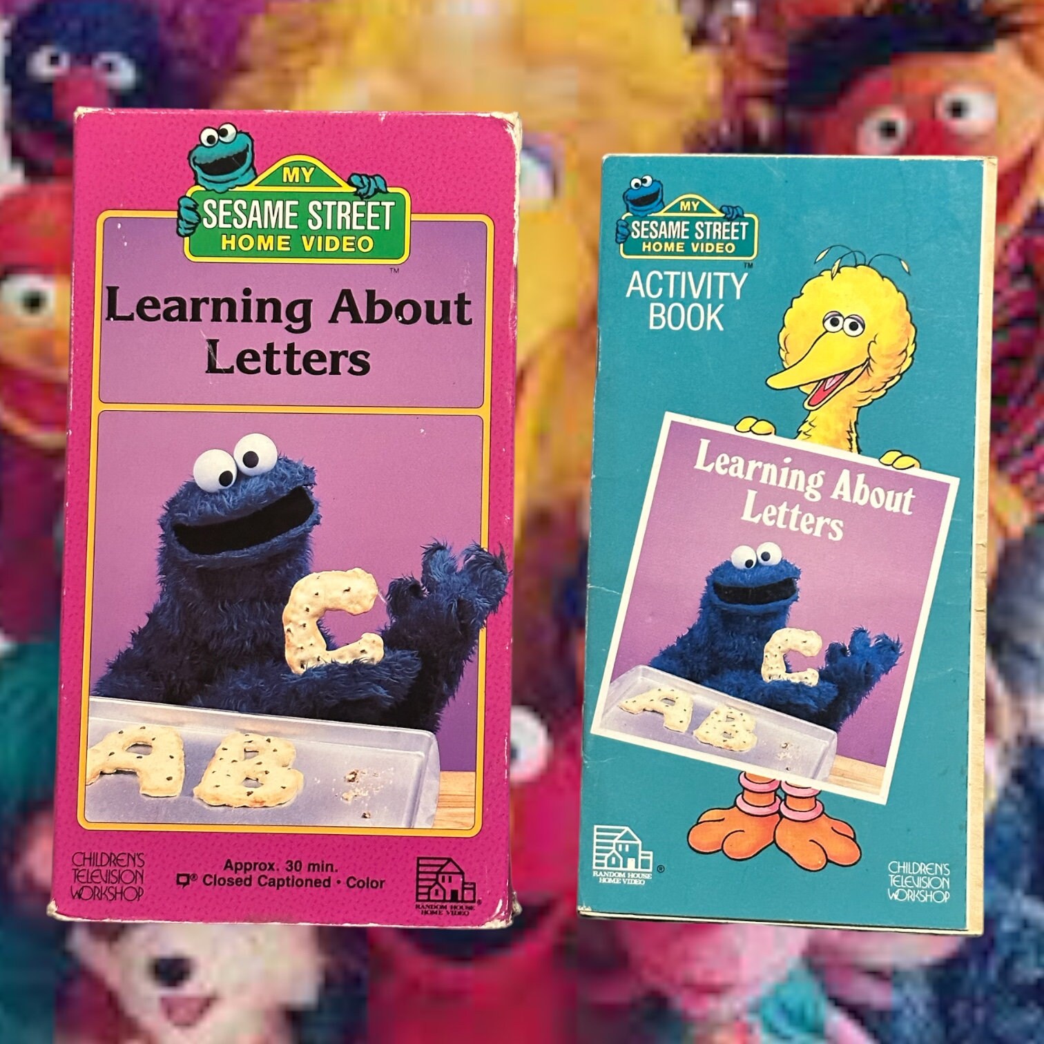 Sesame Street 1986 Learning About Letters VHS Tape & Activity Book ...
