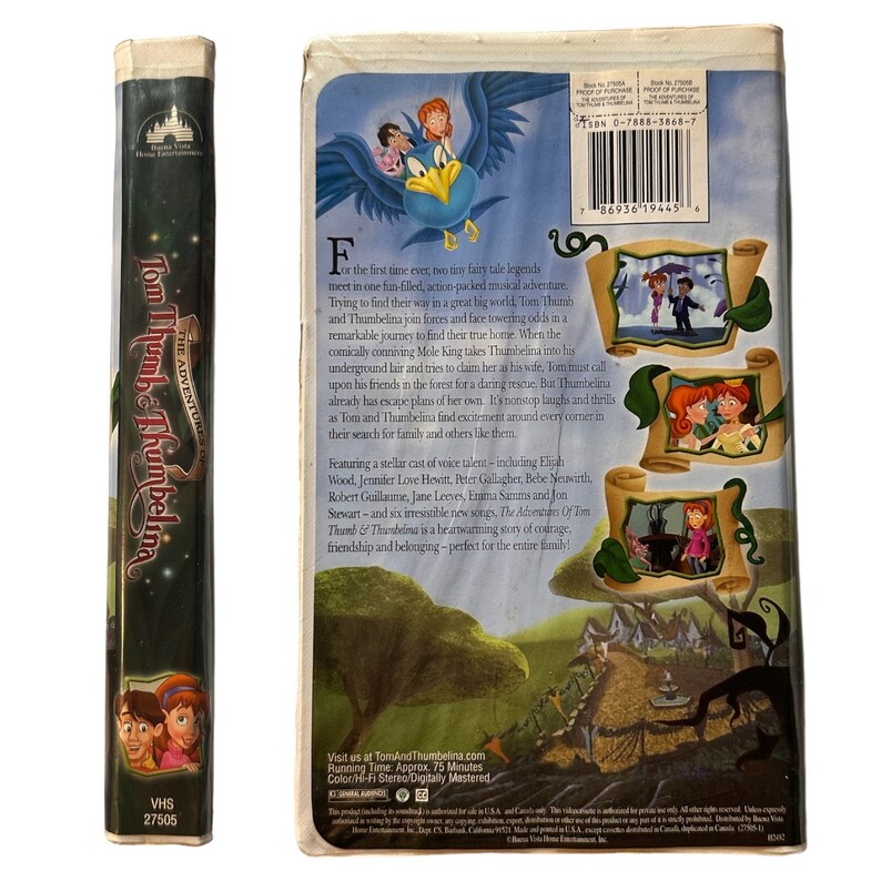 The Adventures of Tom Thumb & Thumbelina Clamshell Case VHS Tape - Etsy