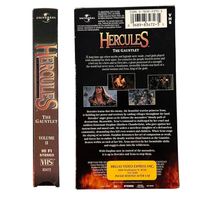 Hercules: the Gauntlet Volume II VHS Tape - Etsy
