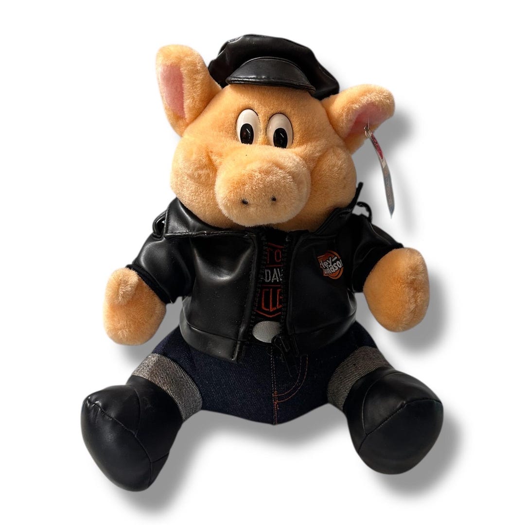 Harley-davidson Biker Pig Stuffed Animal - Etsy