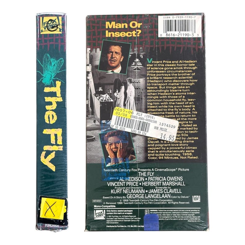 The Fly VHS Tape - Etsy