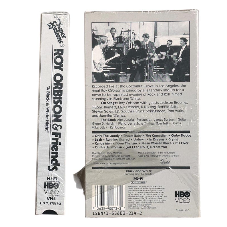 Roy Orbison and Friends: A Black and White Night VHS Tape - Etsy