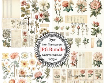 Folk Art Oak Tree Clipart Junk Journals digital Junk - Etsy