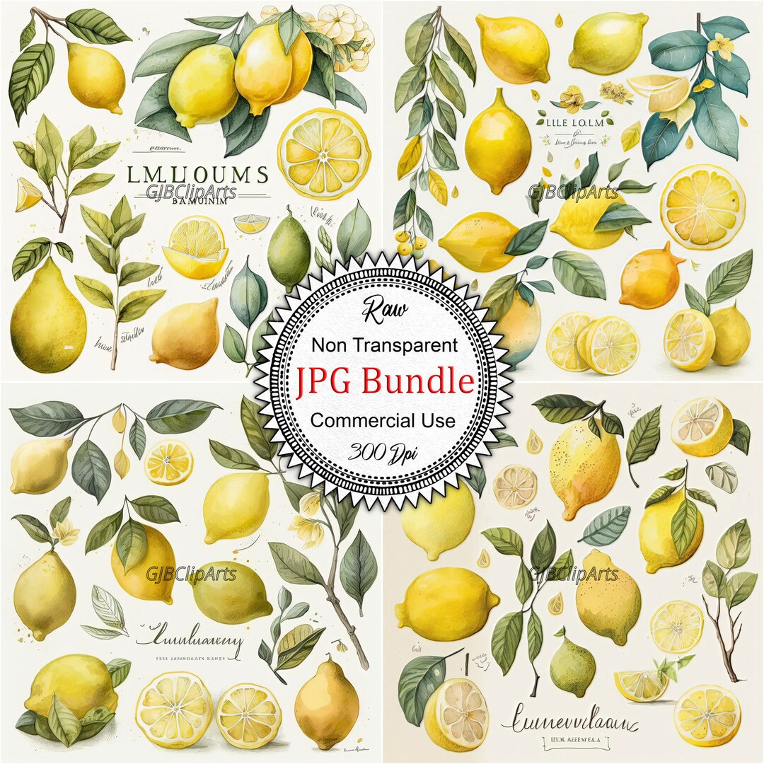 Lemons Clipart Collection: Refreshing Citrus Fruit Designs for Food ...