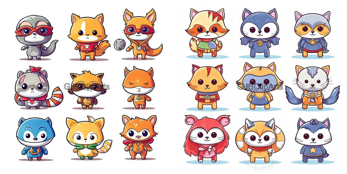 Animal Clipart Digital Stickers, Digital Clipart, Printable Stickers ...