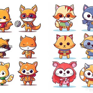 Animal Clipart Digital Stickers, Digital Clipart, Printable Stickers ...