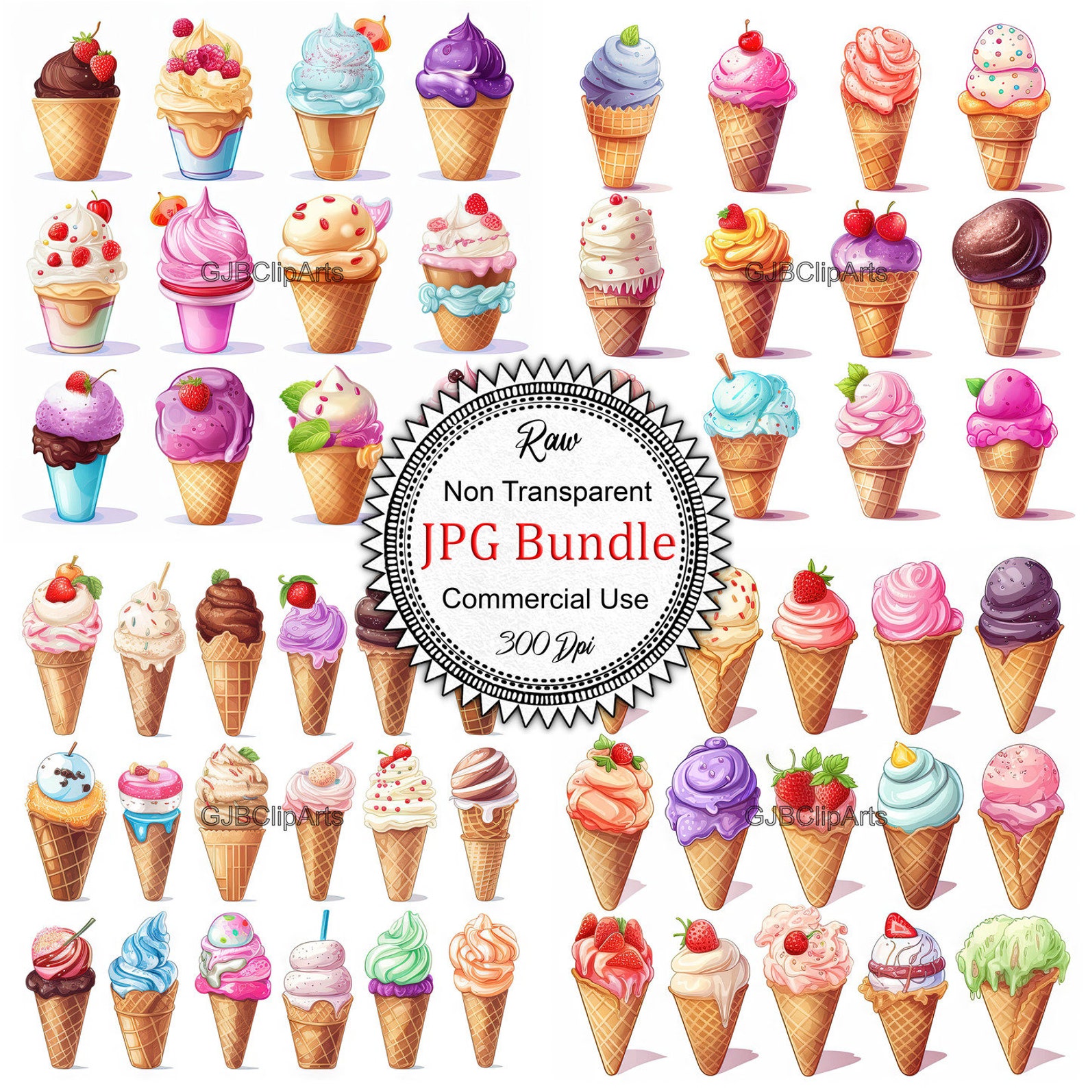 Ice Cream Clipart Digital Stickers Digital Clipart Printable - Etsy