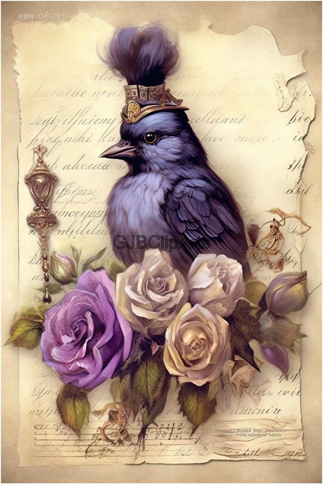 French Handwritten Letter Clipart, Vintage Background Clipart ...