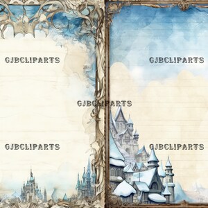 Frozen Kingdom Lined Page, Empty Journal Page Clipart, Junk Journaling ...