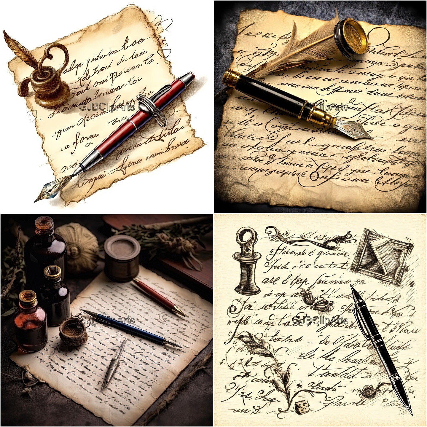 Handwritten Letter Script Clipart, , Scrapbooking Album, Scrapbooker ...
