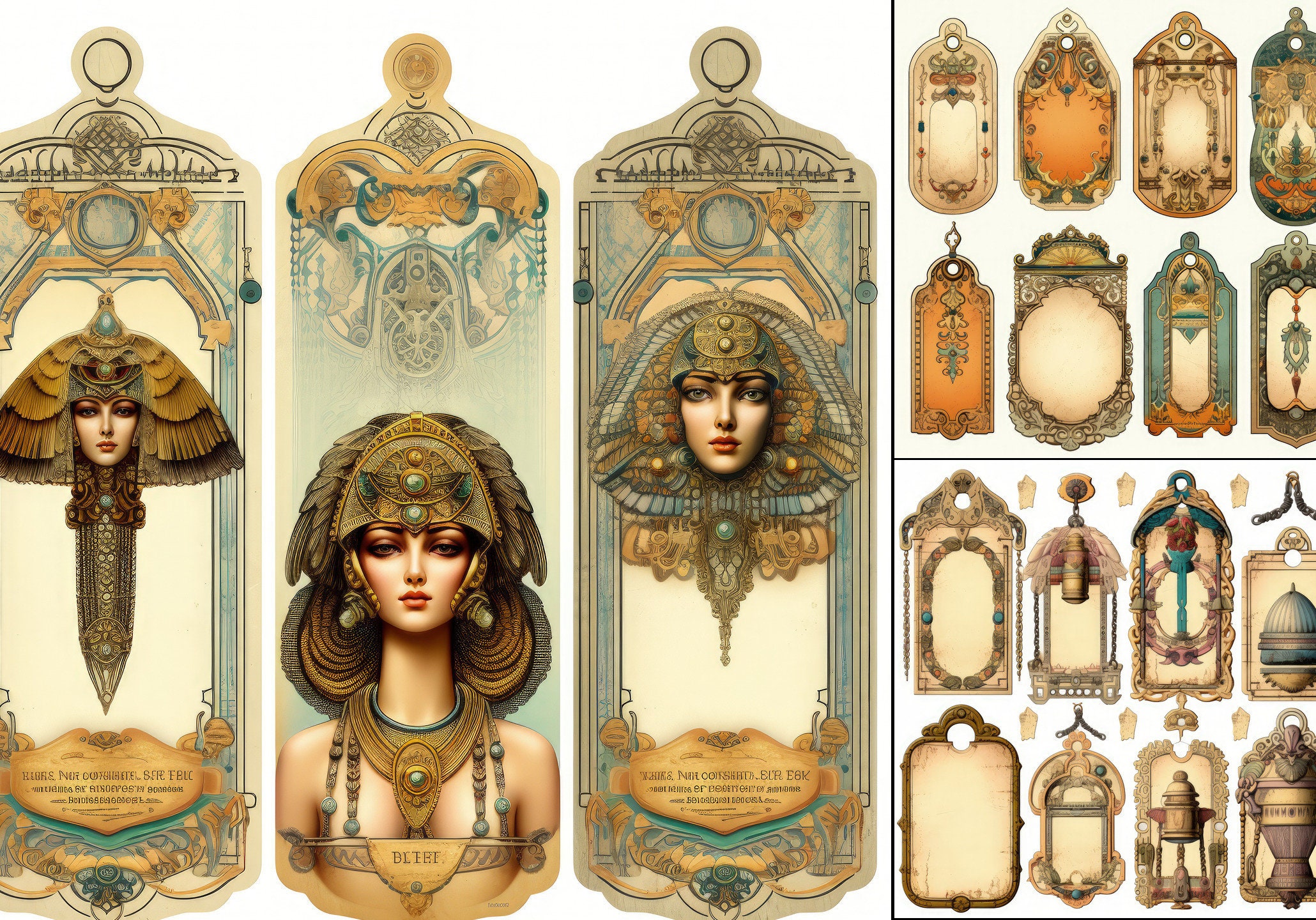 Ancient Egypt Ornamental Tag Clipart Pyramid Clipart Sphinx Clipart ...