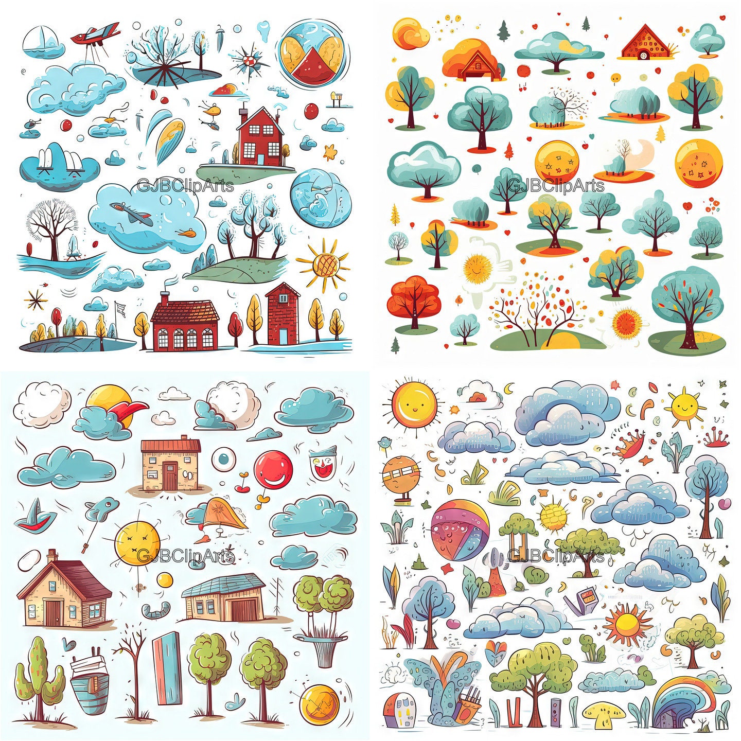 Weather Set Cartoon Vector Clipart, , Journaling Bible, Journaling for ...