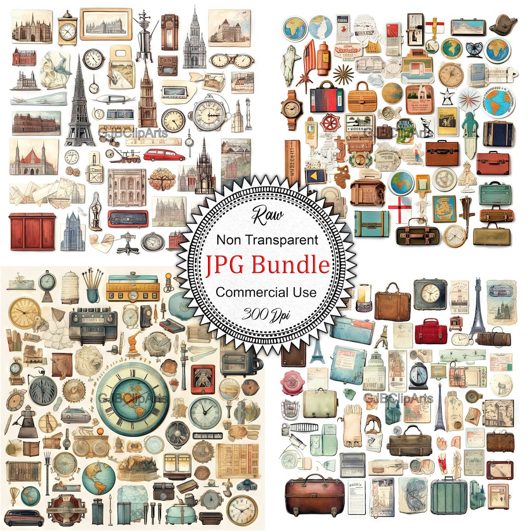 World Travel Charm Clipart, Scrapbook Stickers, Scrapbook , Junk ...