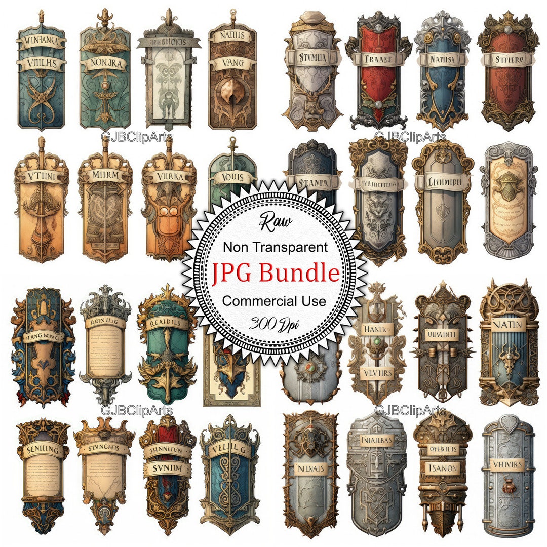 Vikings Ornate Labels Clipart Vintage Book Clipart, Scrapbookers Tote ...